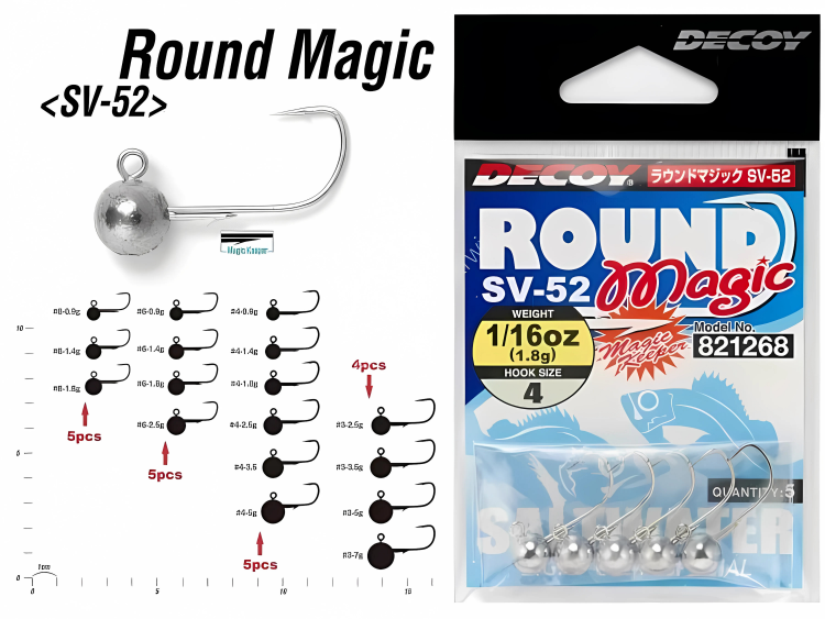 DECOY Round Magic SV-52 Aji Jig Heads | Tackle Online Australia
